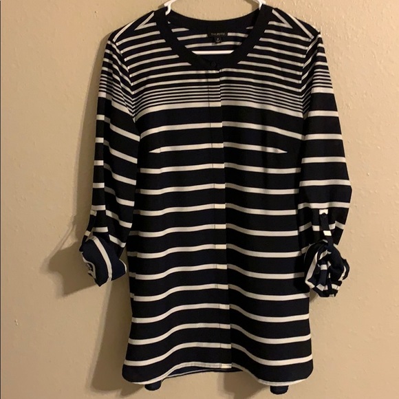 Talbots | Tops | Talbots Black And White Striped Blouse M | Poshmark